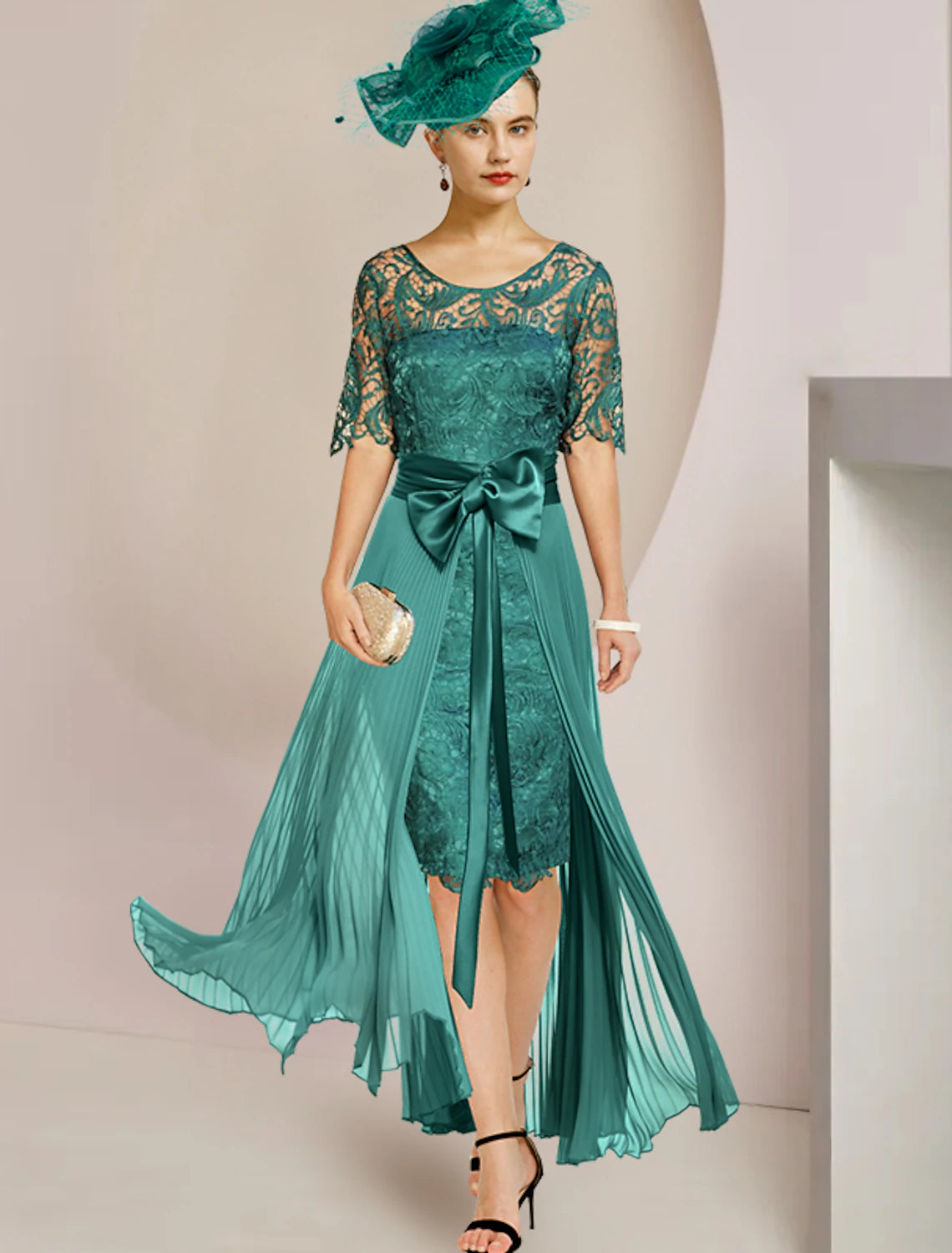 Two Piece Sheath / Column Mother of the Bride Dress Formal Wedding Gue ...